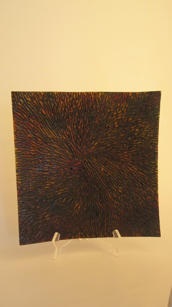 Richard Dwyer Woodturning | Carved and colored Cherry Platter